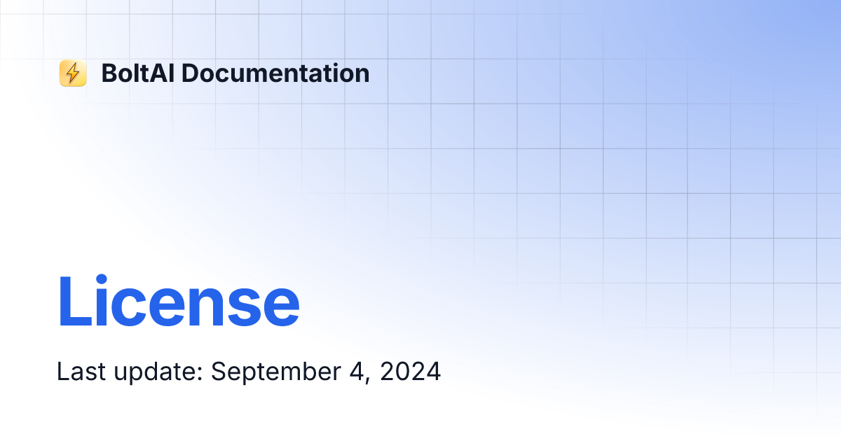 License | BoltAI Documentation