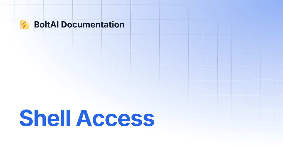 Shell Access | BoltAI Documentation