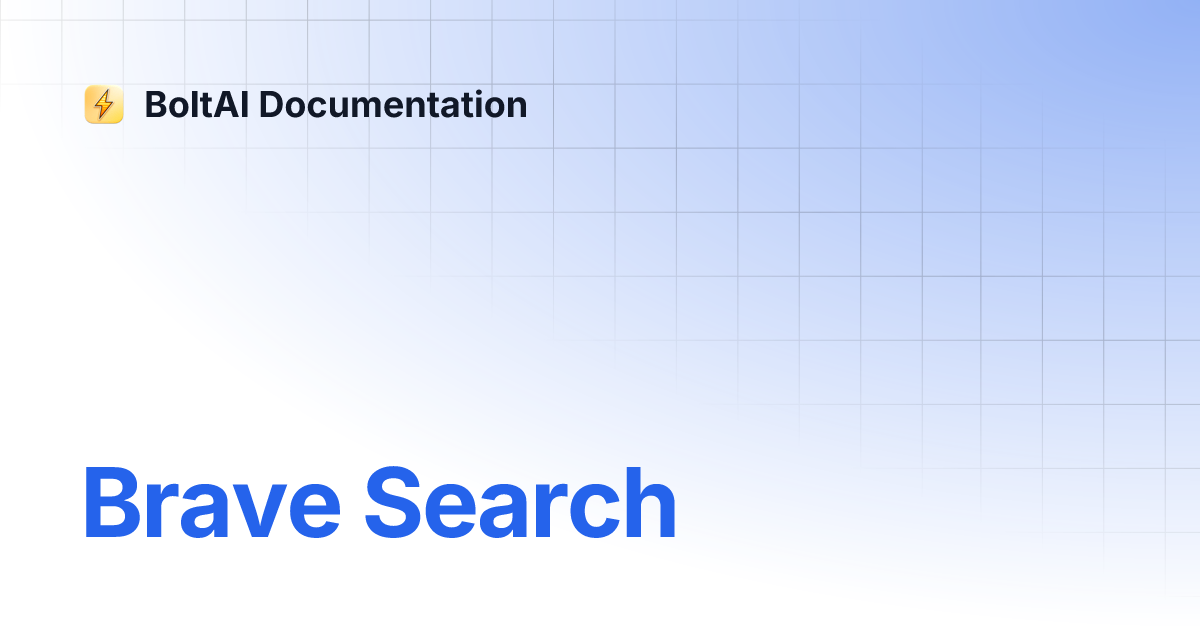 Brave Search | BoltAI Documentation