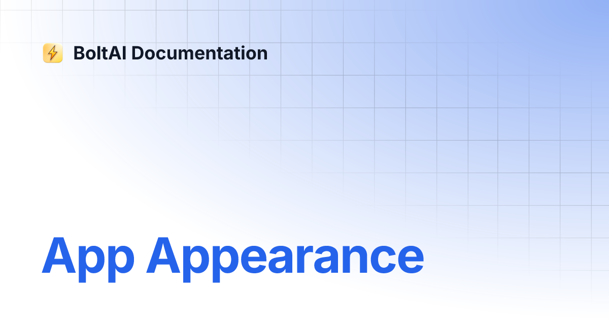 App Appearance | BoltAI Documentation
