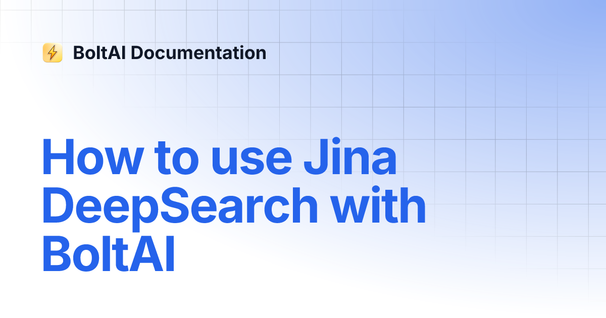 How to use Jina DeepSearch with BoltAI | BoltAI Documentation