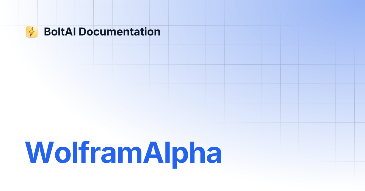 WolframAlpha | BoltAI Documentation