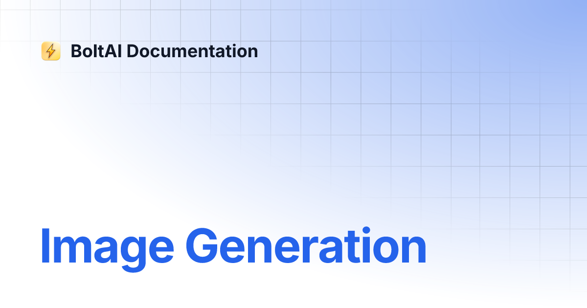 Image Generation | BoltAI Documentation