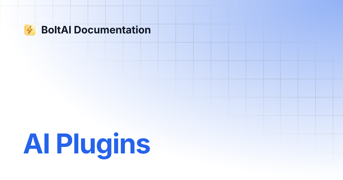 AI Plugins | BoltAI Documentation