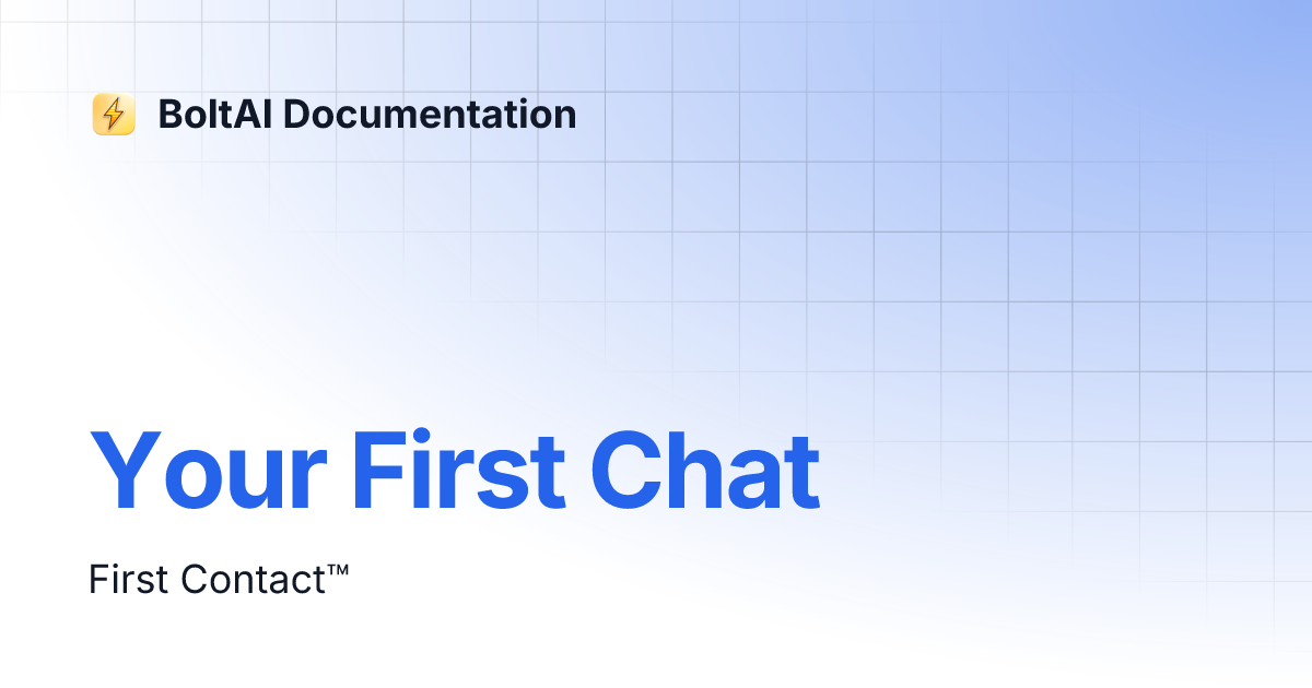 Your First Chat | BoltAI Documentation