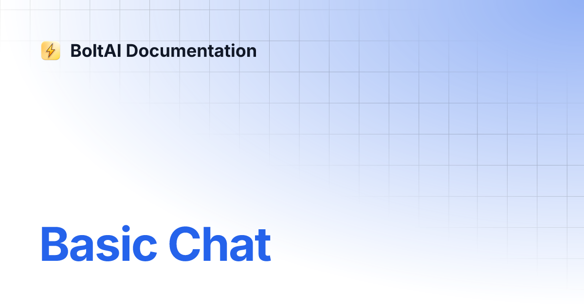 Basic Chat | BoltAI Documentation