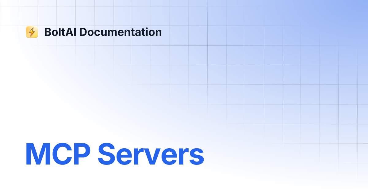 MCP Servers | BoltAI Documentation
