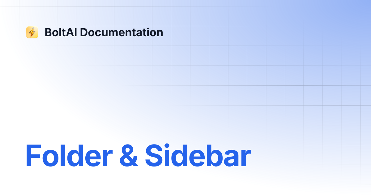 Folder & Sidebar | BoltAI Documentation